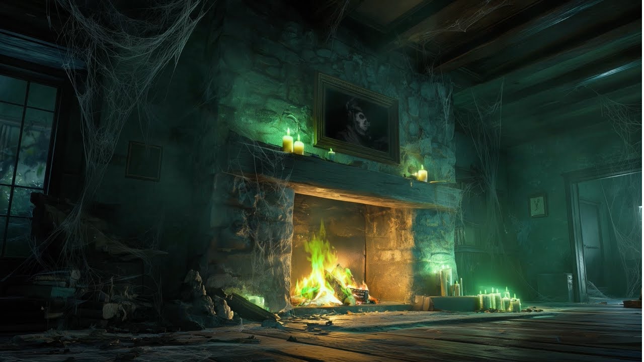 Haunted Fireplace : 4 Hours of creepy Halloween ambience for spooky ...