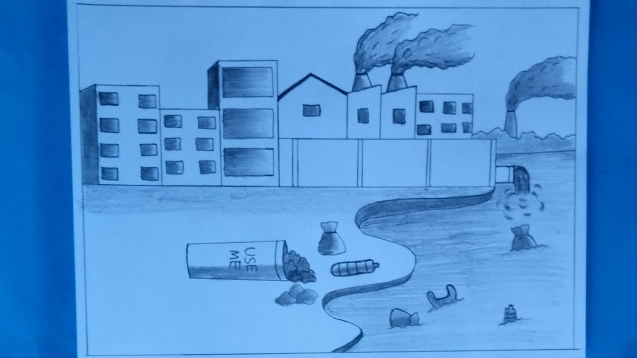 Environment pollution scenery / poribesh dushon drawing - YouTube