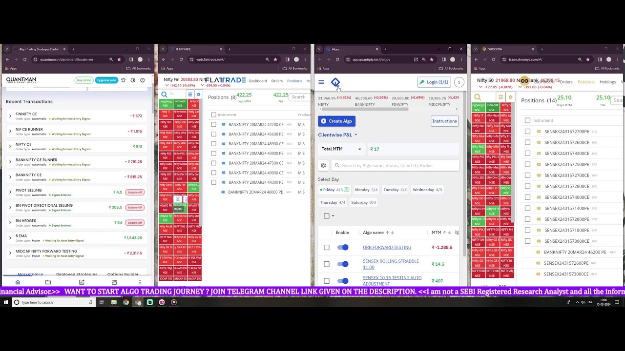 LIVE STREAMING OF ALGO TRADING (TRADE FLIX) - 15.03.2024 - EPISODE 147 ...