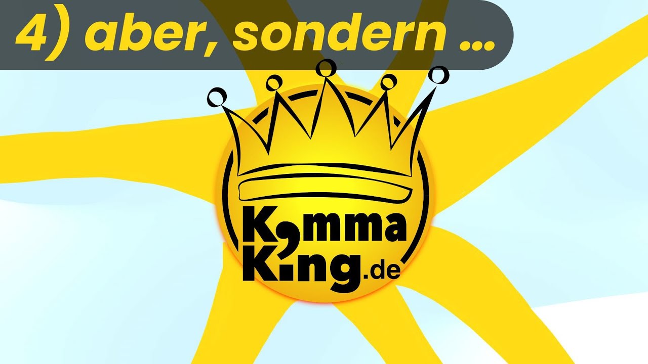 Komma bei aber, sondern - adversative Konjunktionen - Kommaking - YouTube