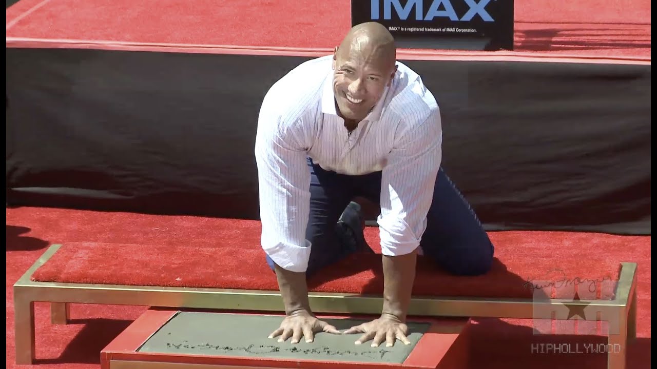 Dwayne "The Rock" Johnson Has Hand & Footprint Immortalized - YouTube
