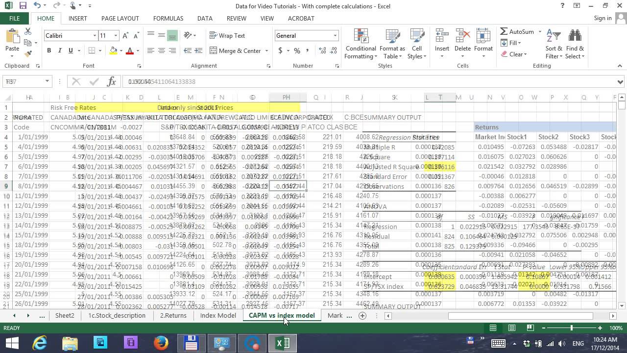 Tutorial: Single Index Models and CAPM - YouTube