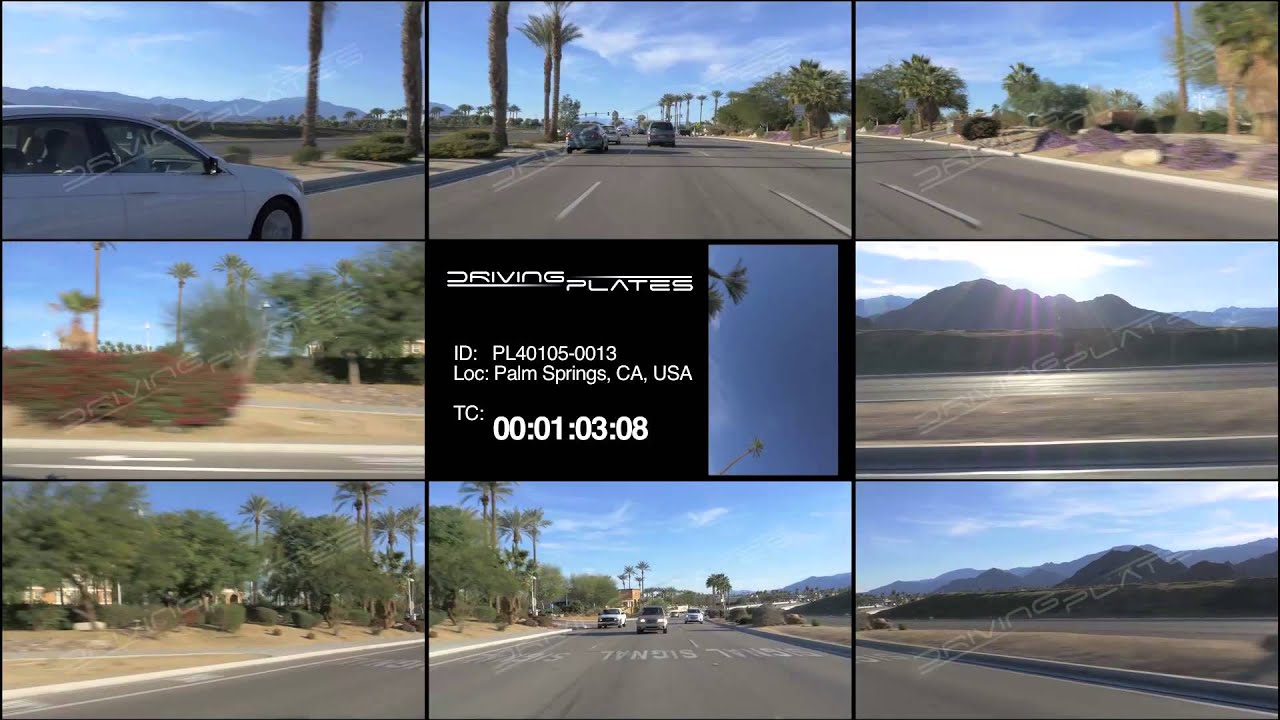 Driving Plates Stock Footage Palm Springs CA 4k PL40105 0013 MV - YouTube