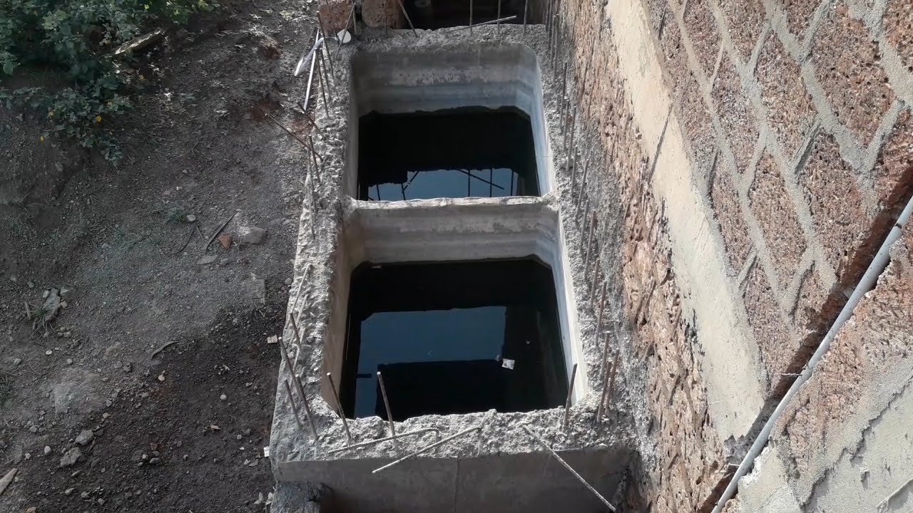 Two block septic tank design with reinforcement details for wc - YouTube
