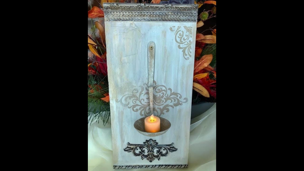 DIY Modify a wooden panel to a nice candlestick - ΜΕΤΑΜΟΡΦΩΣΗ ΞΥΛΙΝΟΥ ...