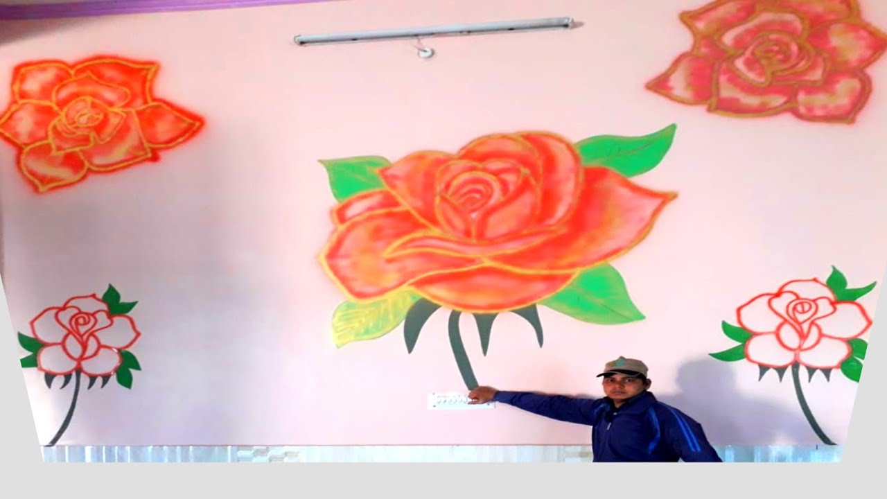 Rose spray painting - YouTube