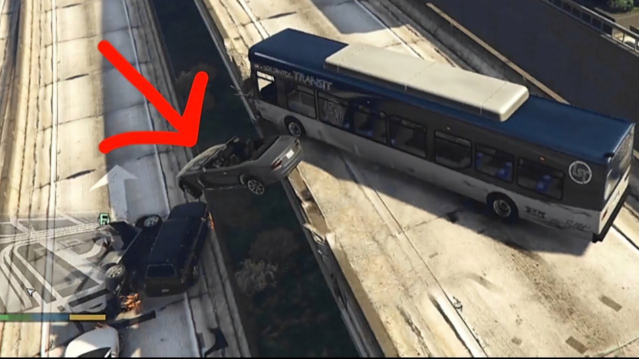 GTA V - NPCs Drive Off Overpass cause non stop chain of Highway ...
