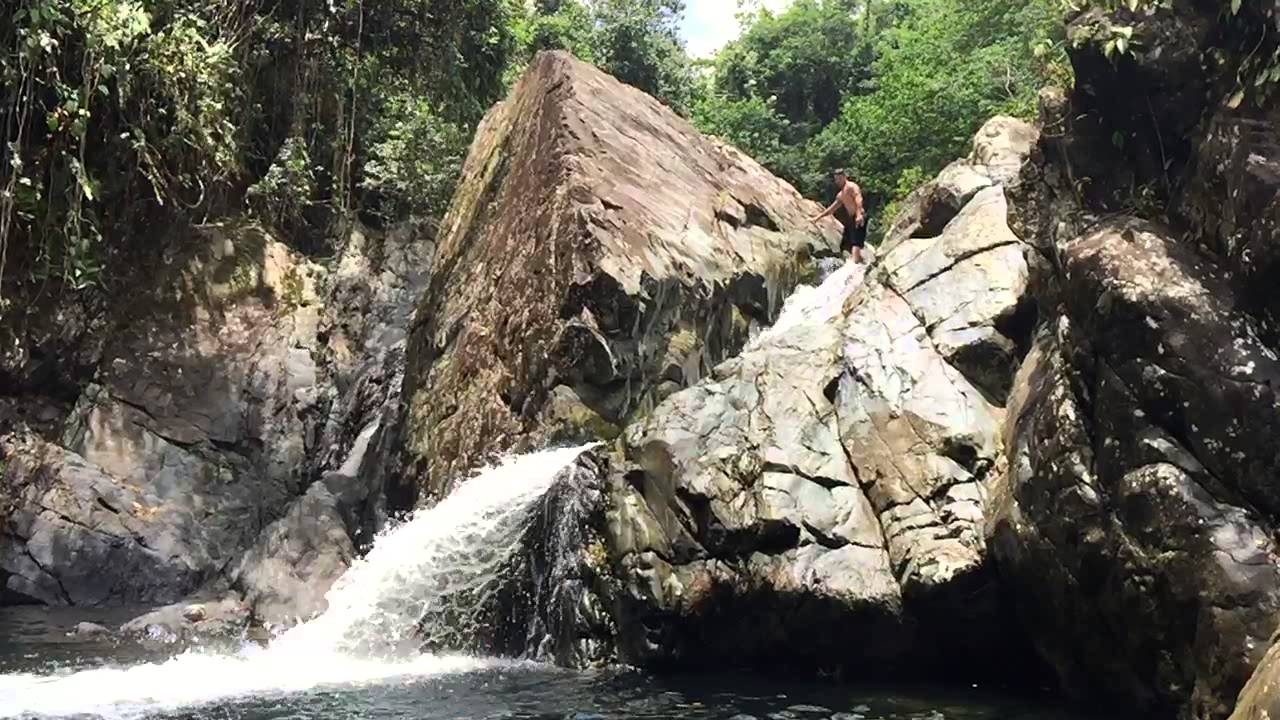 Natural Water Slide in El Yunque RainForest in Puerto Rico - YouTube