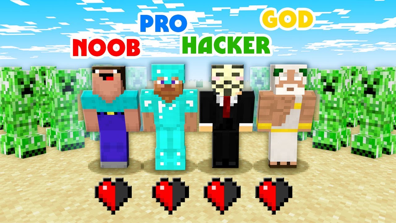 Minecraft NOOB vs. PRO vs. HACKER vs GOD: HARDCORE MINECRAFT in ...