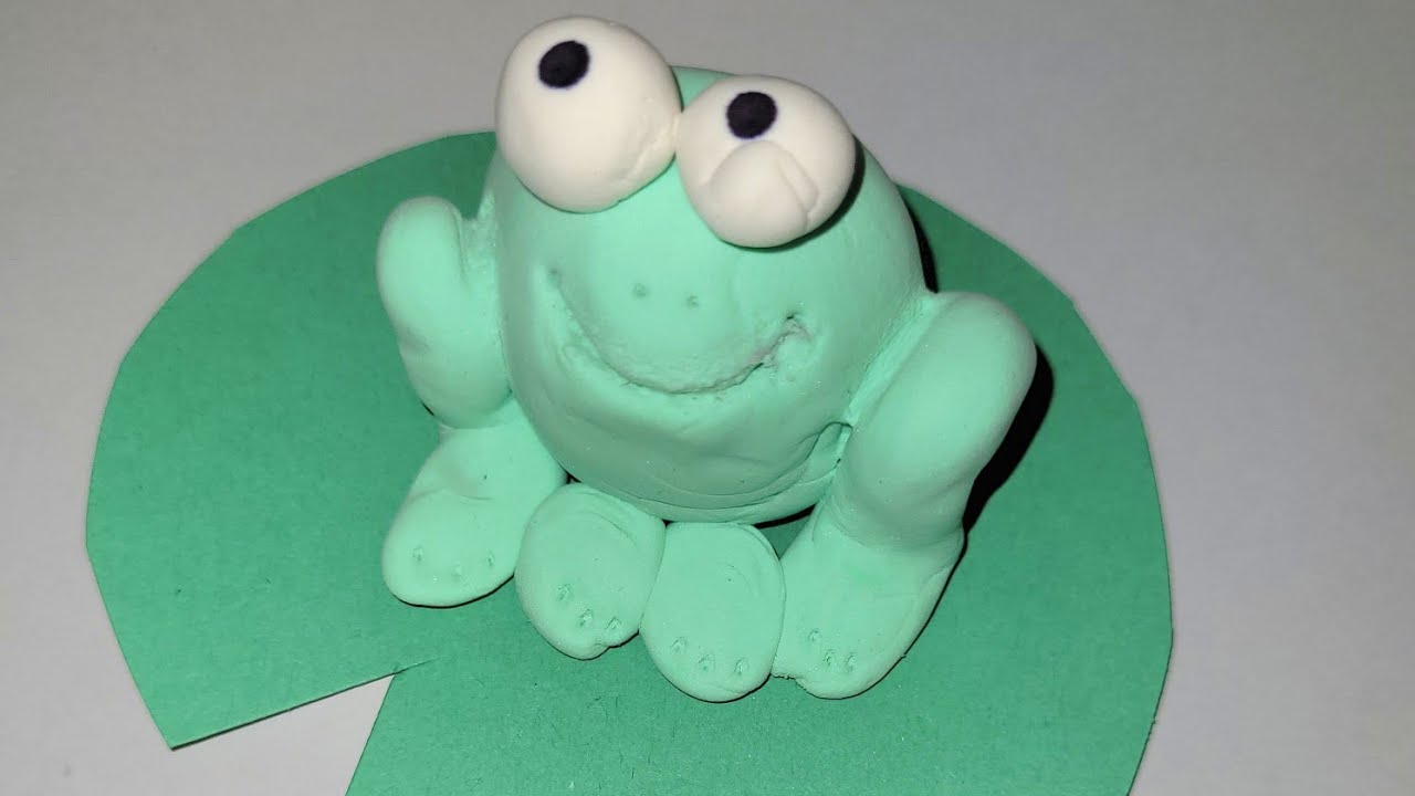 how to make a frog out of model magic clay - YouTube