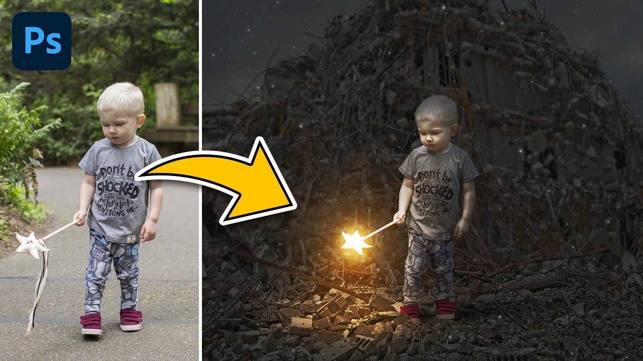 How to Create Glow Light Star Effects - Photoshop Manipulation - YouTube