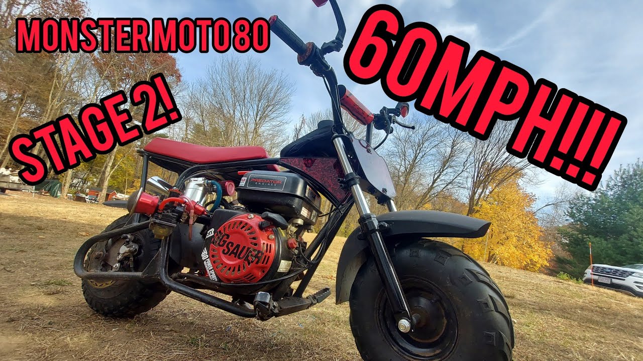 60MPH !! Monster Moto 80 Predator 212 STAGE 2 (build list) - YouTube
