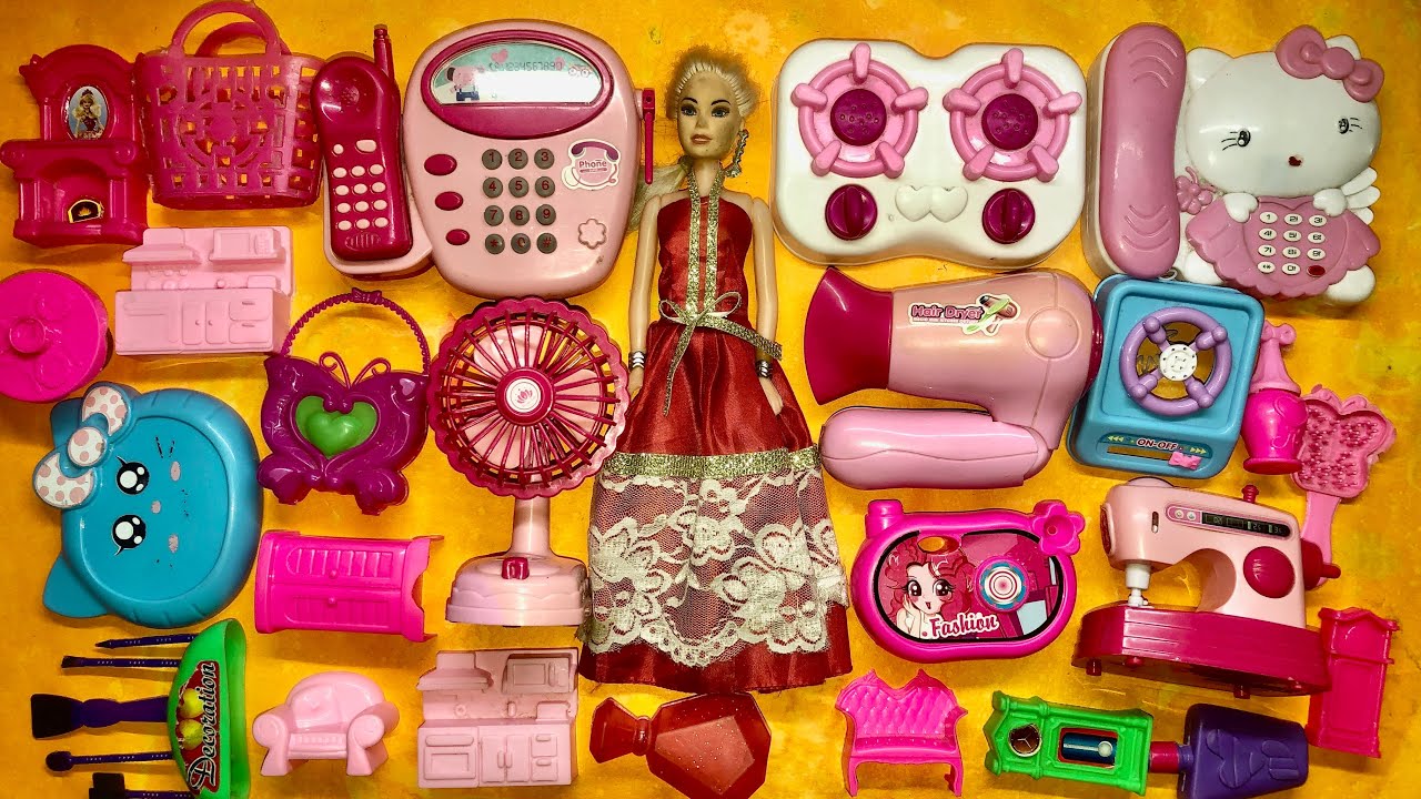3:40 minutes satisfying with Little kitchen cooking set || barbie doll ...