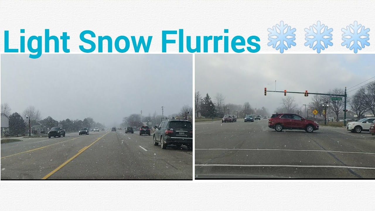 Light Snow Flurries While Driving... - YouTube