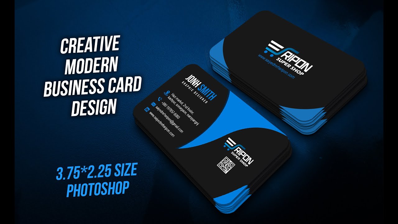How to Modern Business Card Design Abode Photoshop tutorial - YouTube