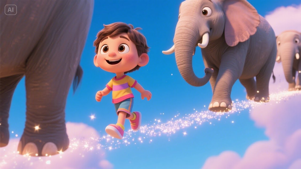 Dancing Elephants in the Sky | Fun Animal Song for Kids | Magical ...