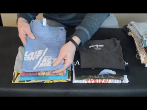 Asmr - Folding and Showing my T-Shirt Collection - Softly Spoken
