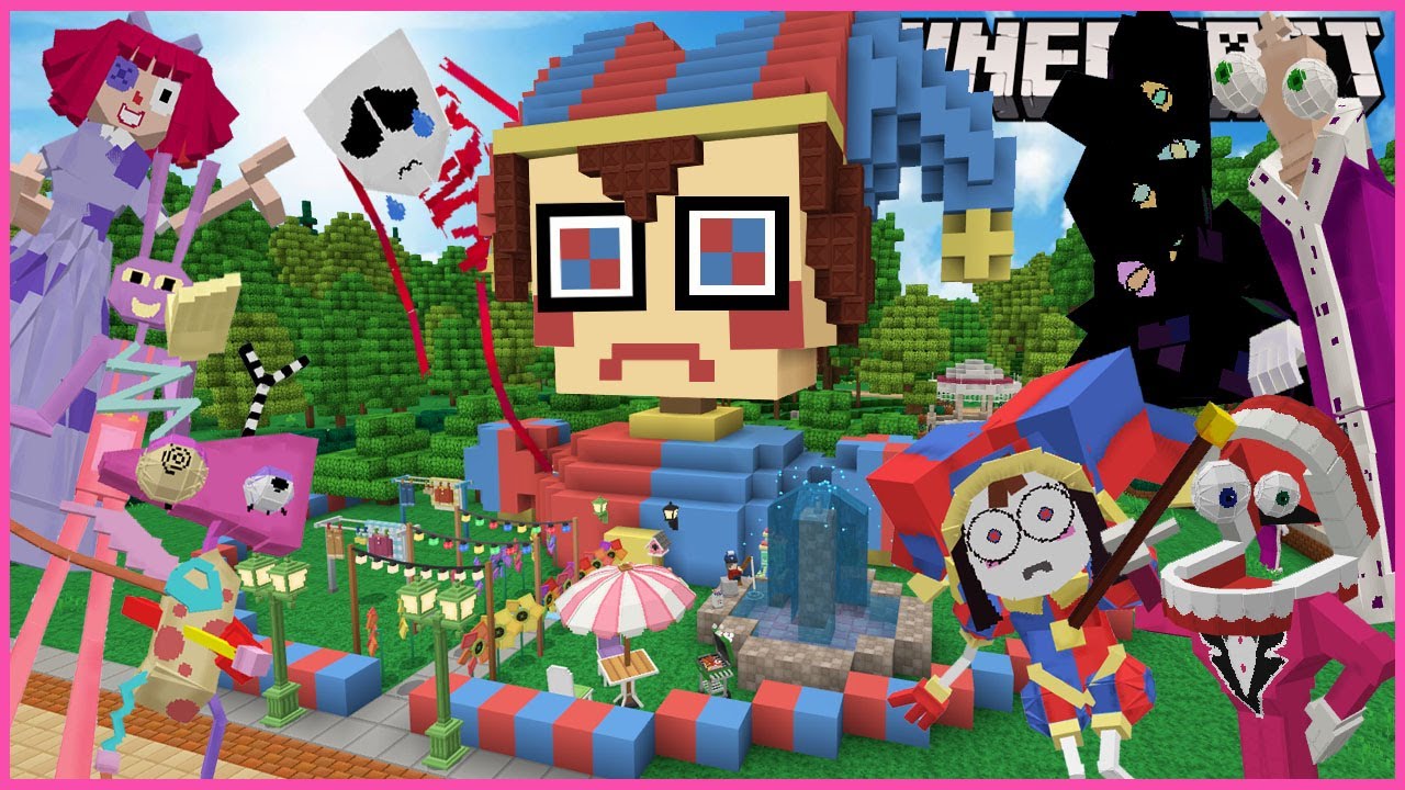 Minecraft มายคราฟสร้างบ้าน Pomni กับตกแต่งเฟอร์นิเจอร์ Minecraft Pomni ...