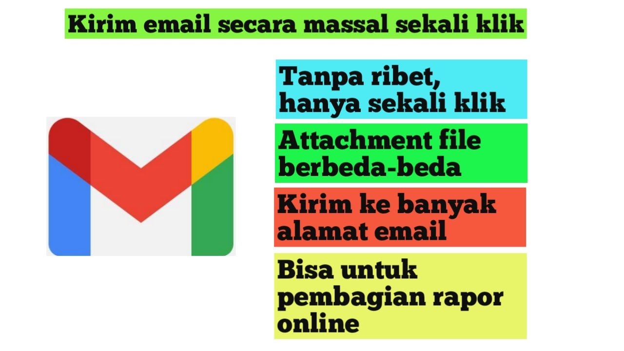 Cara kirim email secara massal dengan attachment file berbeda - YouTube