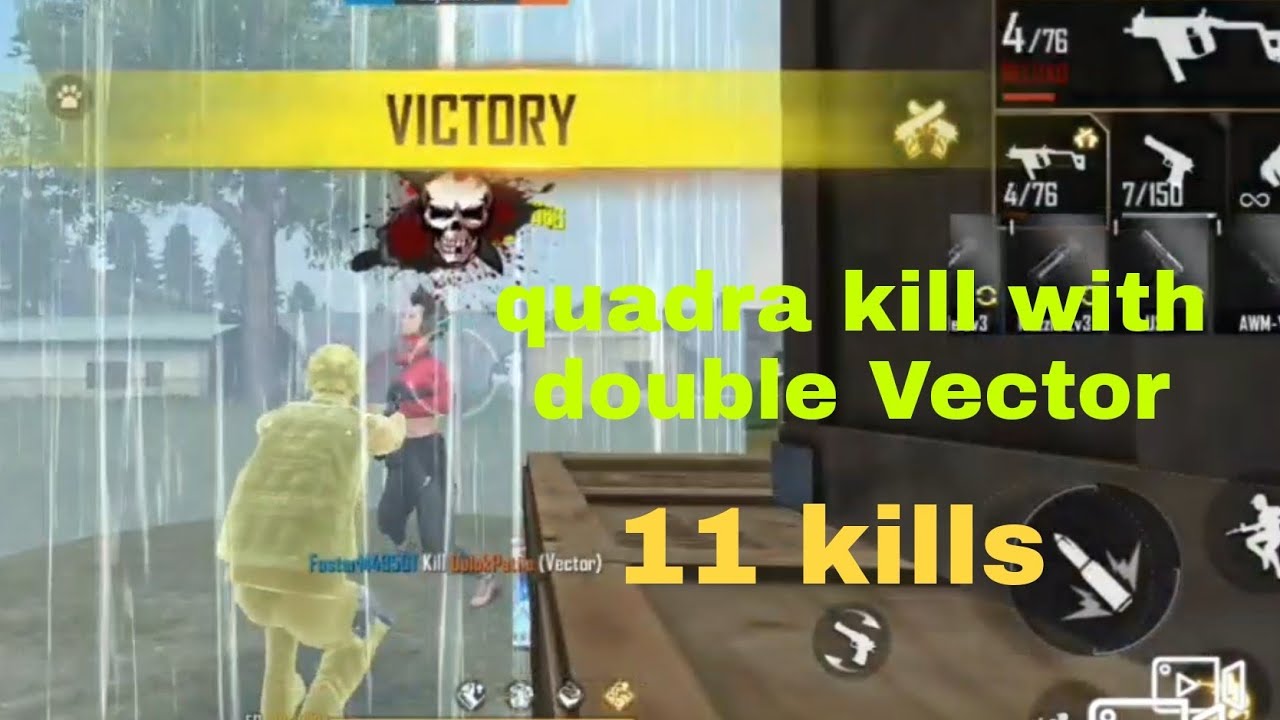 quadra kill with double Vector doing amazing booyah and 11 kills - YouTube