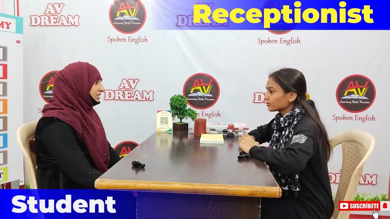 conversation between student and receptionist | how to talk in the ...