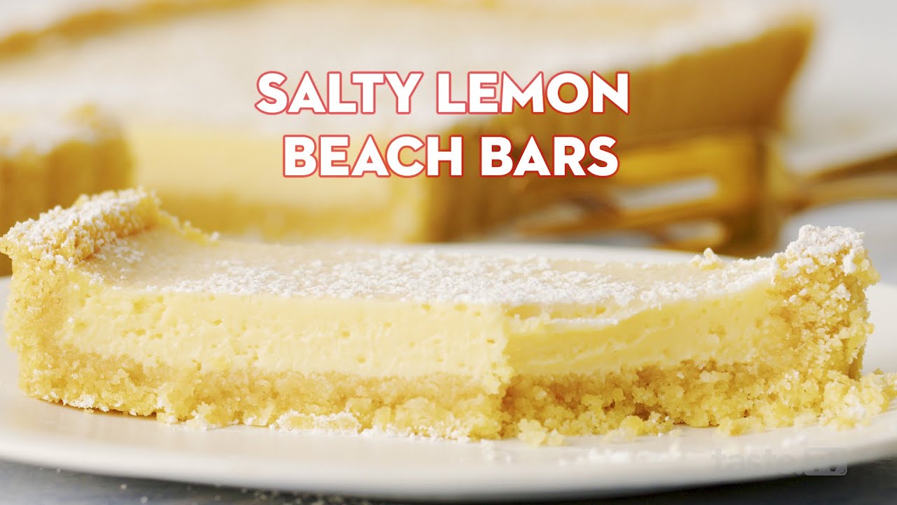 Deliciously tangy salty lemon beach bars recipe | taste.com.au - YouTube