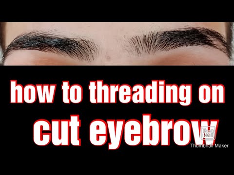 how to do threading on cut eyebrows#videos#purvanchal beauty parlour