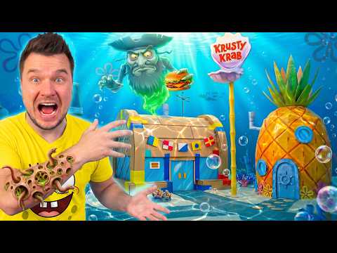 I Built Box Fort Biking Bottom With SpongeBob! The Flying Dutchmen Bit Me!