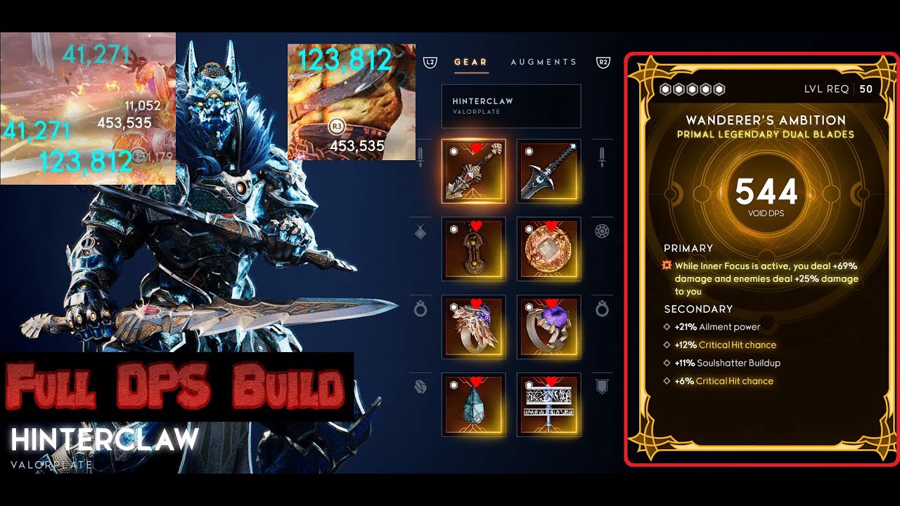 Godfall - Hinterclaw Pure DPS build with Wanderer's Ambition Dual ...