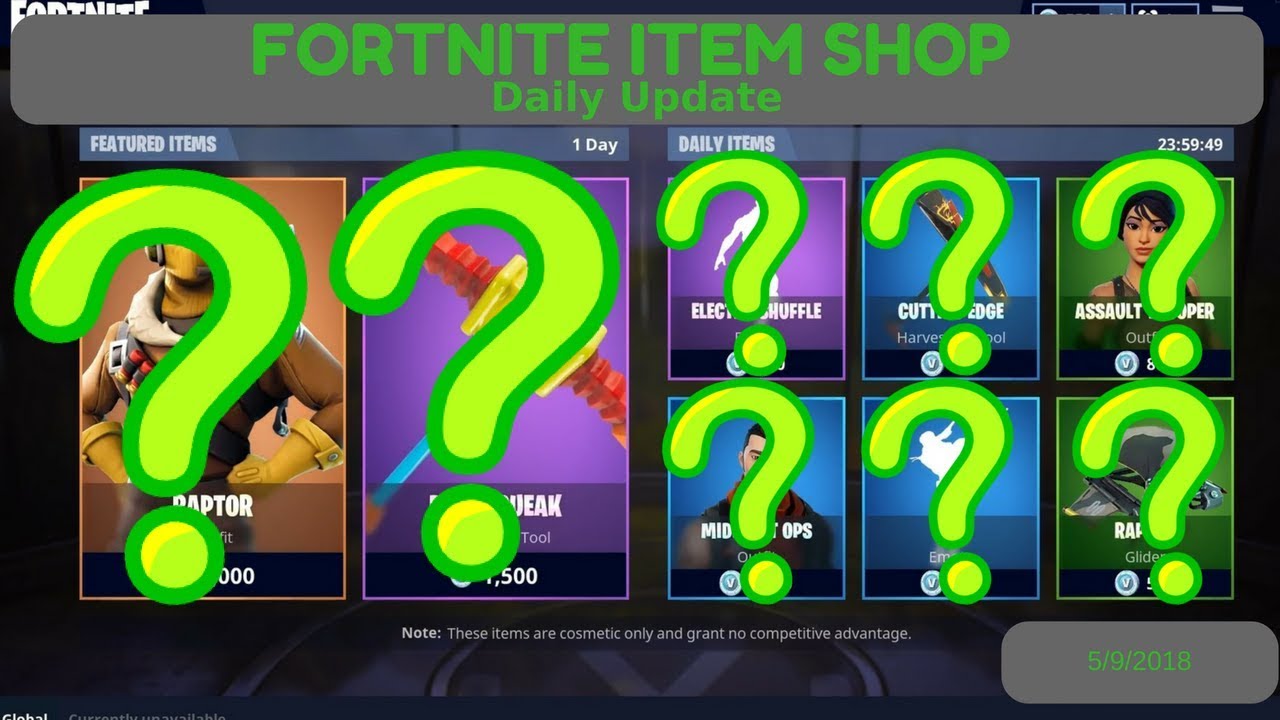 FORTNITE Item Shop (5/9/2018)! ~Bottom Feeder~Cloud Strike~Reanimated ...