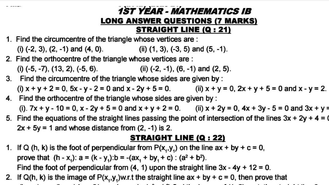 IPE 1B MATHS ALL LAQ, SAQ, VSAQS MOST REPEATED QUESTIONS [IPE 2025 TS ...