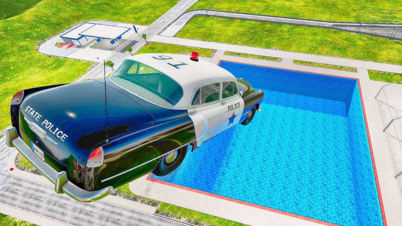 Epic High Speed Police Car Jumps - BeamNG Drive. High Speed Jumps and ...