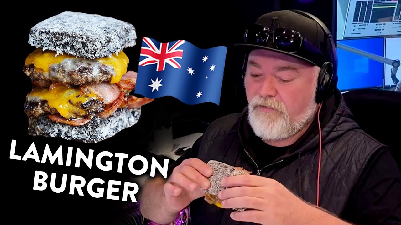 Trying the Lamington Burger 🤔🇦🇺 - YouTube