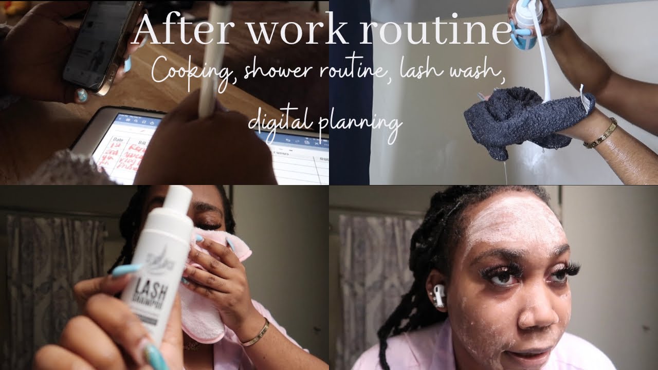 After work routine | cooking, shower time, and digital planning! - YouTube