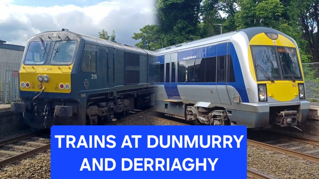 A few trains at Dunmurry & Derriaghy stations: 31/7/25 - YouTube