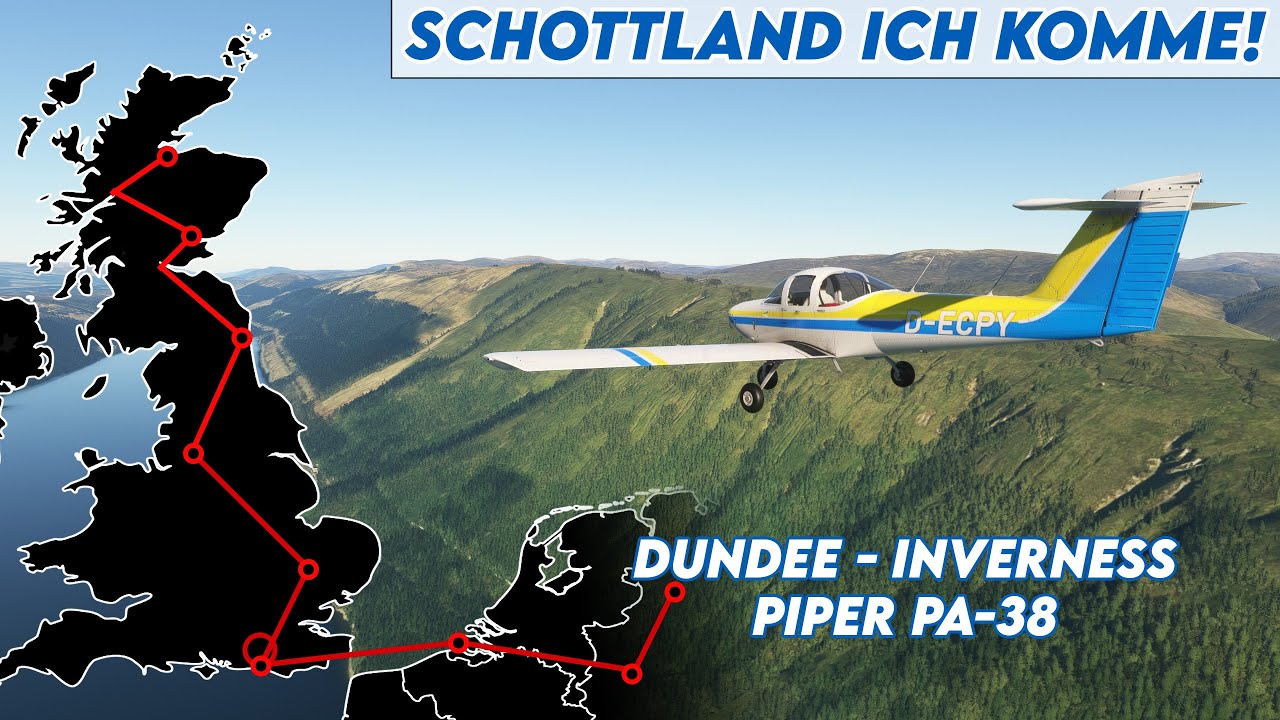 Schottland ich komme! VATSIM VFR Etappe 9 Dundee - Inverness Piper PA ...