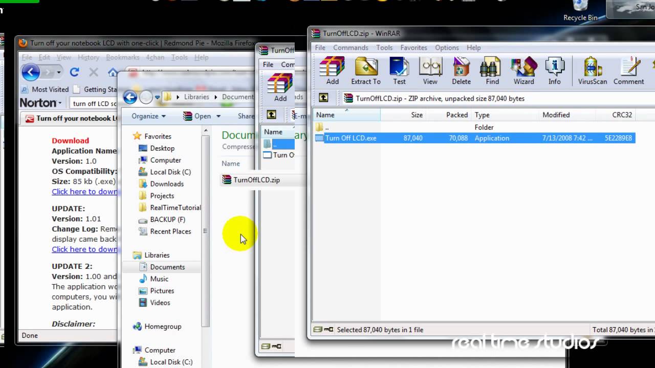 How to Turn Off Your Laptop LCD or Monitor with a Single Click - YouTube
