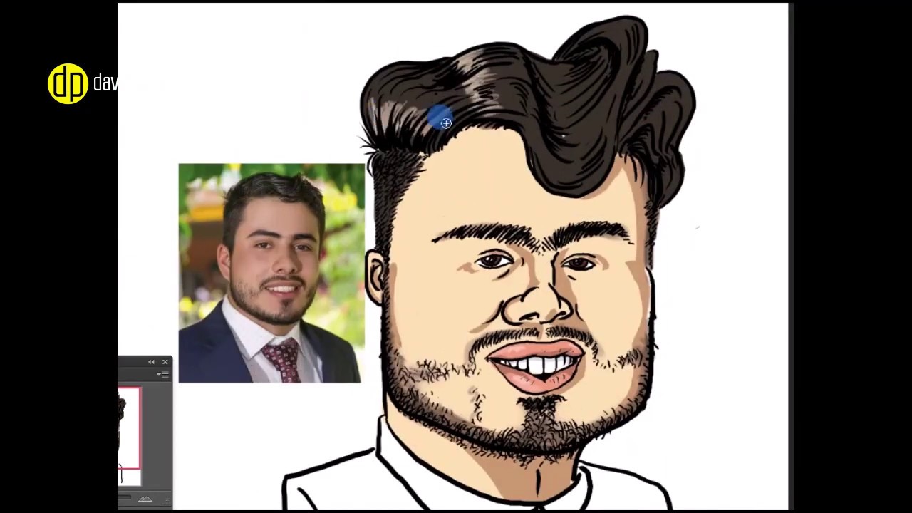 Retrato en caricatura: Proceso completo - YouTube