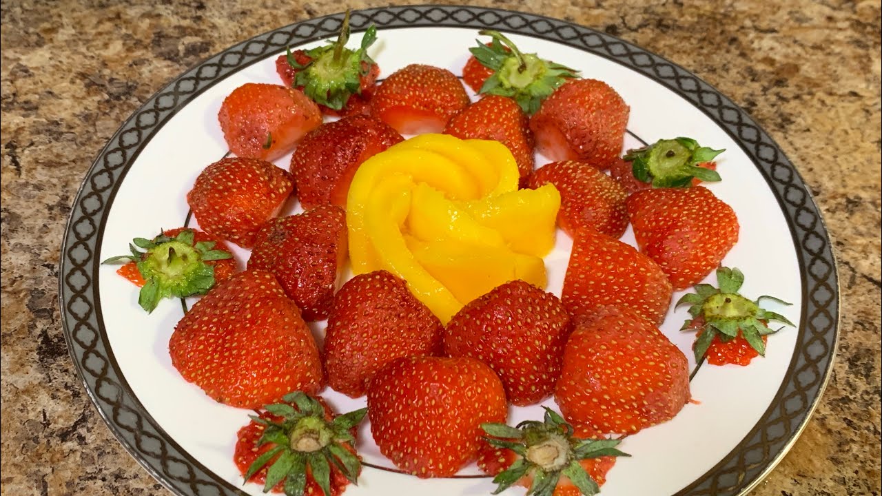 Mango , strowbery platter _ Easy fruits platter _ Mango arts - YouTube