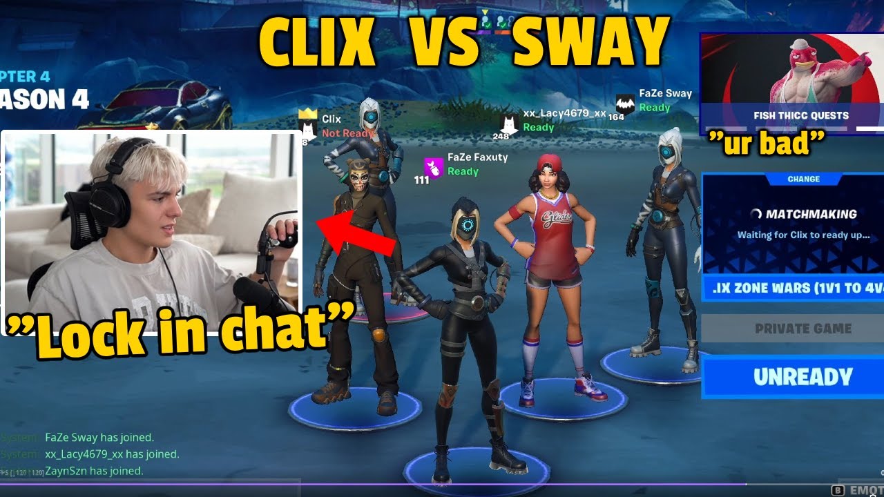 Clix and Lacy 2v2 Faze Sway and Zayn Zonewars *Sway SCREAMS* - YouTube