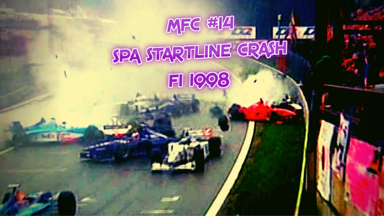 My Favourite Crashes #14 - Spa 1998 F1 Start crash - YouTube