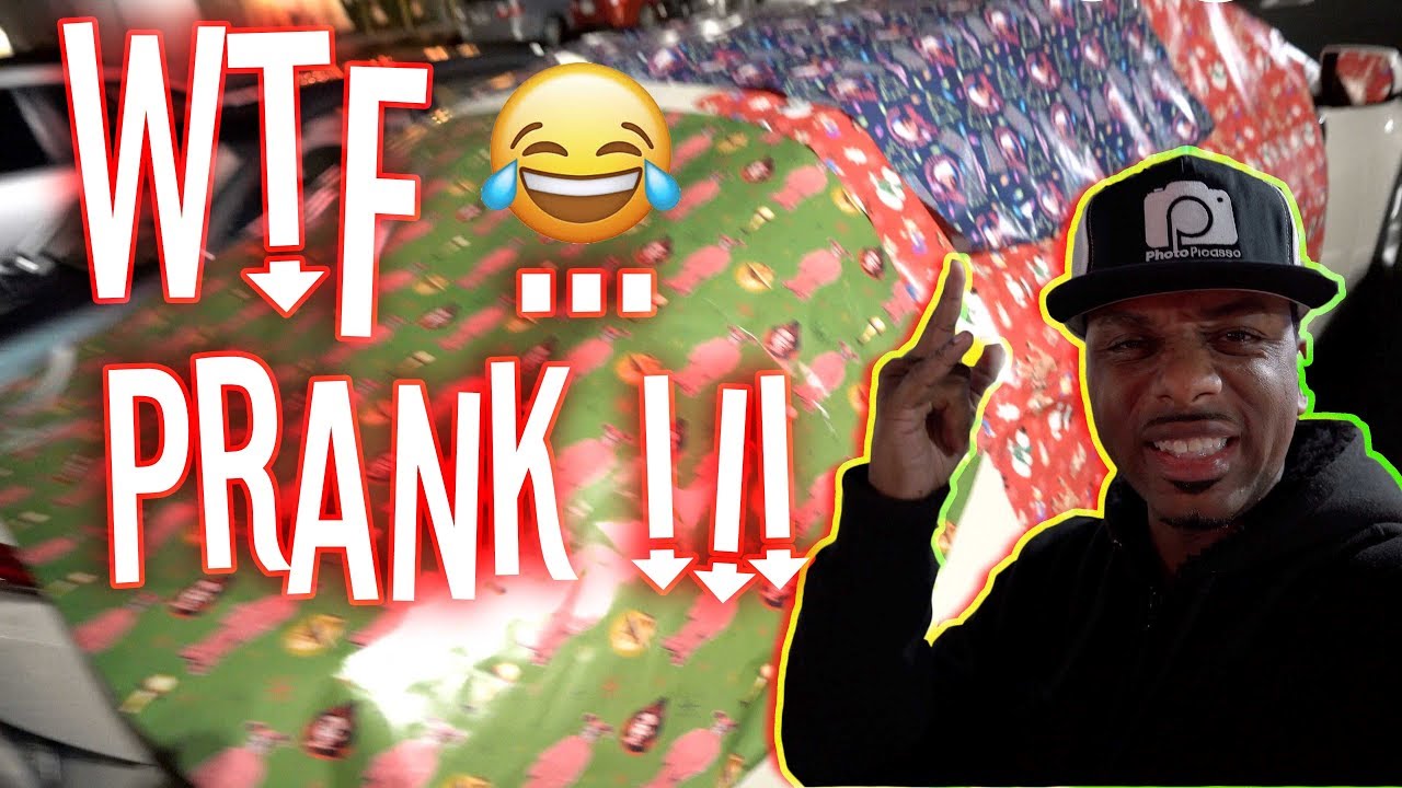I WRAPPED HER ENTIRE CAR IN CHRISTMAS GIFT WRAPPING PAPER PRANK GONE ...
