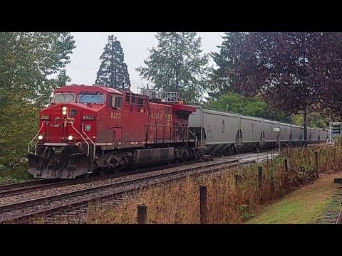 All AC4400CW Power, CP 8523 Leads Fast Grain Train 303 Through Fort Langley BC - YouTube