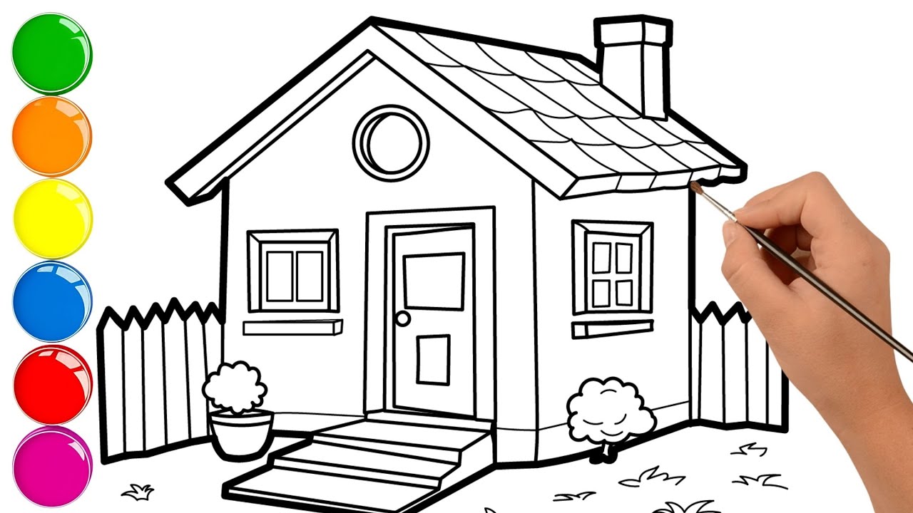 How To Draw Cute Houses Step By Step - YouTube