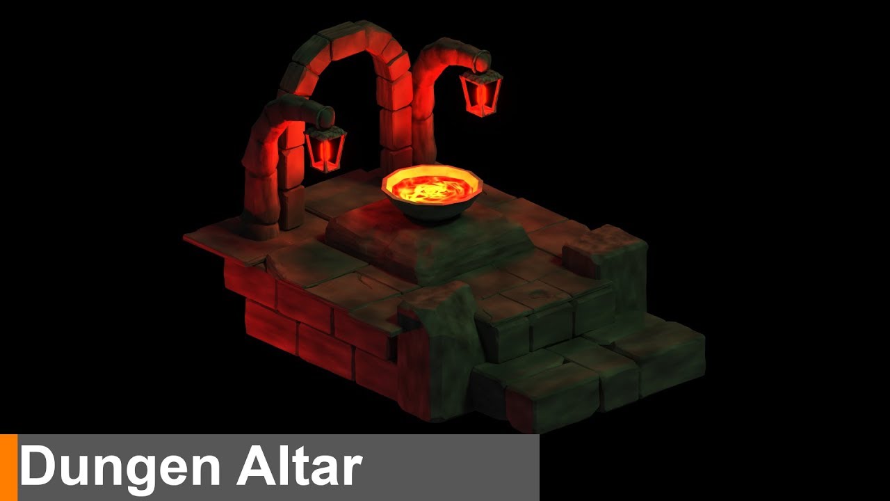 Speedart Low Poly Dungeon Altar - Blender - YouTube