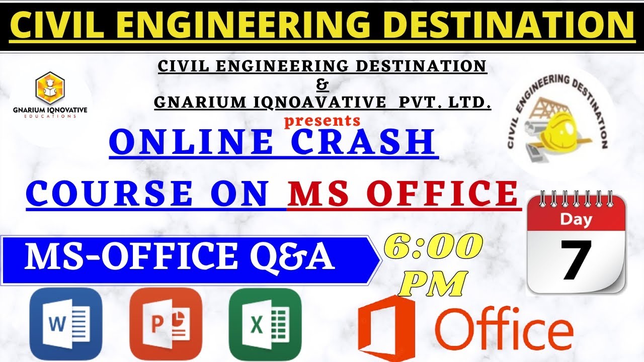 Day 7 : Online Crash Course On MS Office - YouTube