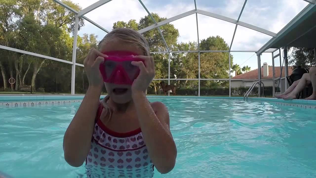 Playing with the GoPro in the pool - YouTube