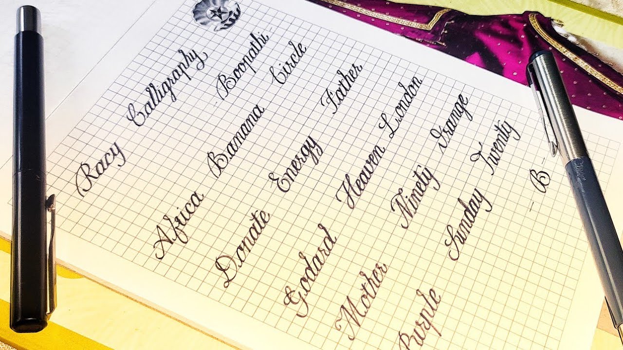 How to write 6 letters words in Calligraphy fonts - YouTube