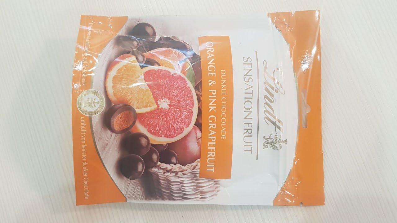 Lindt Sensation Fruit Dunkle Chocolate Orange & Pink Grapefruit ...