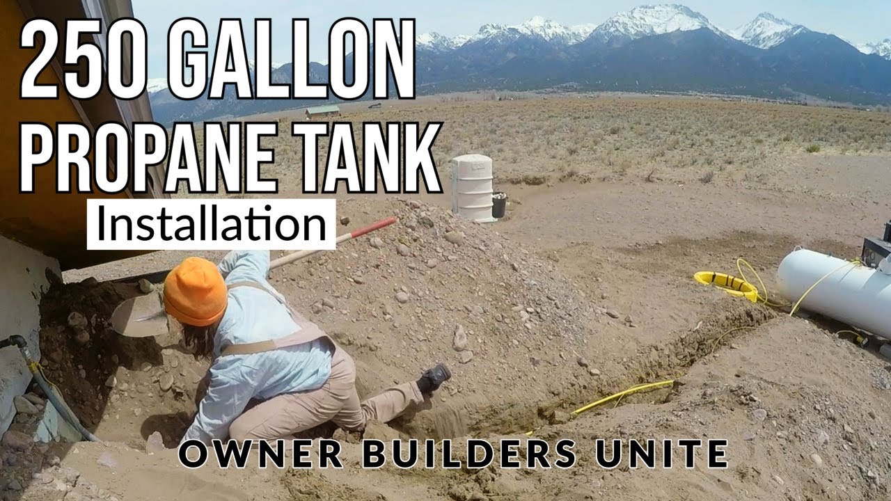 250 gallon propane tank installation - YouTube